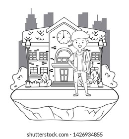 Boy Cartoon School Design Stock Vector (Royalty Free) 1426934888