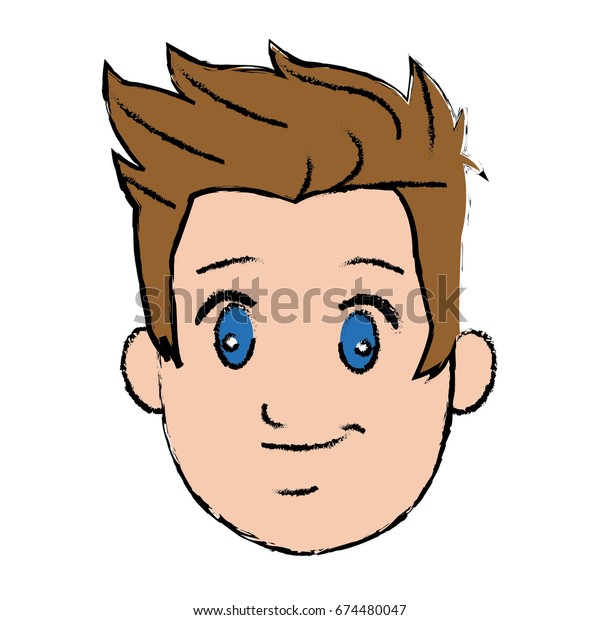Boy Cartoon Smiling Child Face Stock Vector (Royalty Free) 674480047 ...