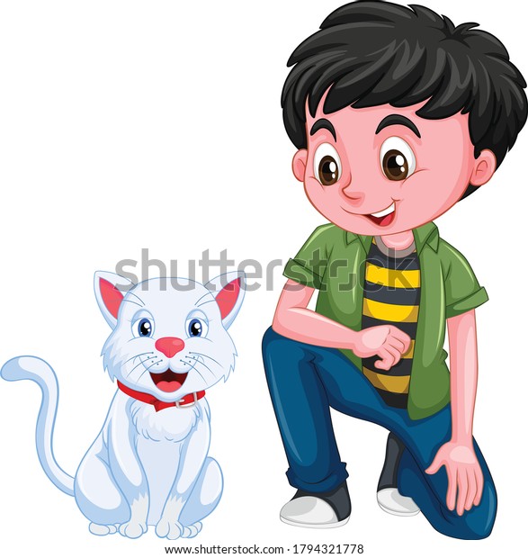 Boy Cat Cartoon Vector Art Illustration Stock Vector (Royalty Free ...