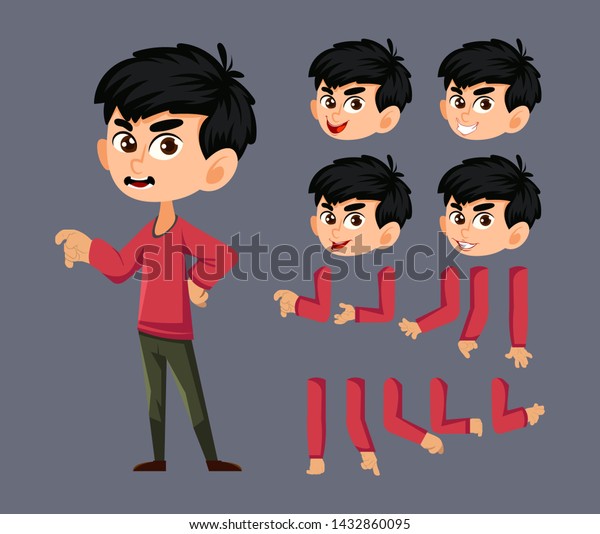 Boy Character Motion Design Animation Stock Vector (Royalty Free ...