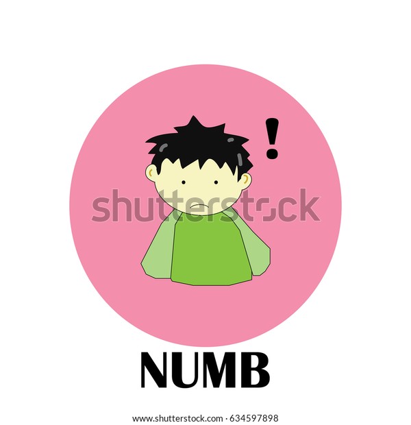 Boy Character Numb Feeling On White Stock Vector (Royalty Free) 634597898