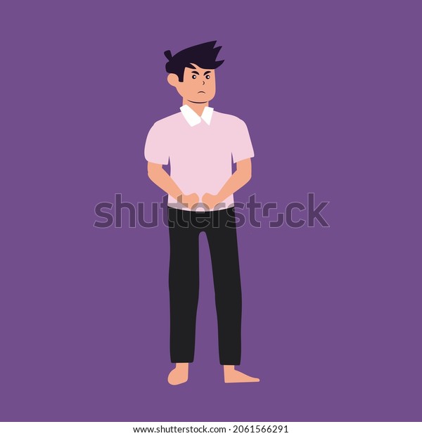 Boy Character Reaction Face Hands Stock Vector (Royalty Free ...