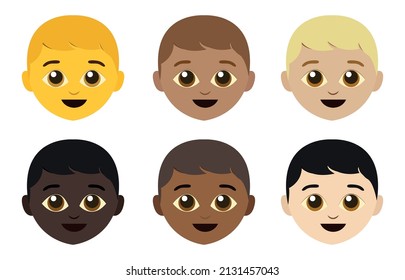 Boy Children Head Vector Illustration Cartoon Stock Vector (Royalty ...