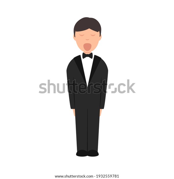 Vektor Stok Boy Choir Singer Character Icon Clipart (Tanpa Royalti ...