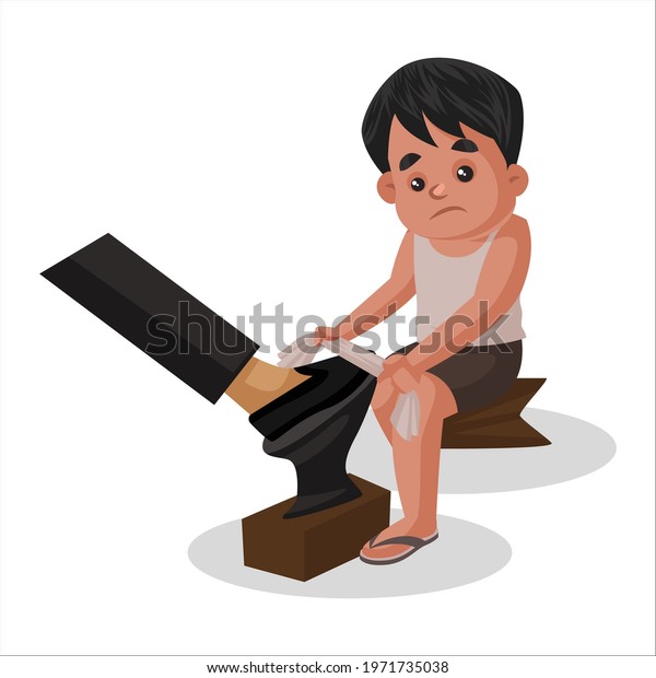Boy Cleaning Mans Shoe Vector Graphic Stock Vector (Royalty Free ...