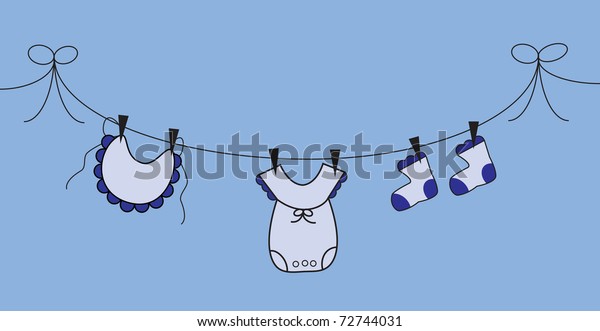 Boy Clothes Line : image vectorielle de stock (libre de droits ...
