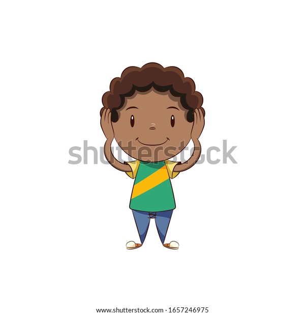 Boy Covering His Ears Happy Cute Stock Vector (Royalty Free) 1657246975 ...