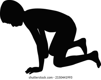 Boy Crawling Body Silhouette Vector Stock Vector (Royalty Free ...