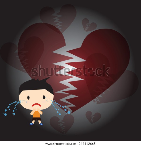 Boy Crying Heartbreak Love Stock Vector (Royalty Free) 244112665 ...