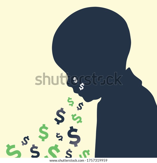 Boy Crying Poverty Money Tears Concepts Stock Vector (Royalty Free ...