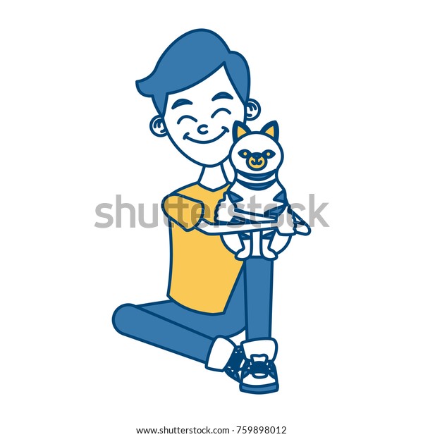 Boy Cute Cat Stock Vector (Royalty Free) 759898012 | Shutterstock