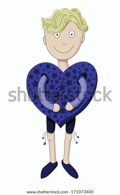 Boy Dressed Heart Isolated On White Stock Vector (Royalty Free ...