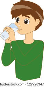 Boy Drinking Isolated Vector Stock Vector (Royalty Free) 1299283471 ...