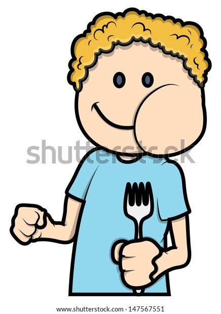Boy Eating Vector Cartoon Illustration Stock Vector (Royalty Free ...