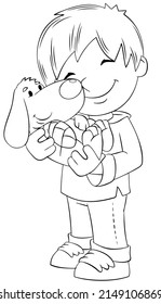 Boy Element Coloring Page Cartoon Style Stock Vector (Royalty Free ...