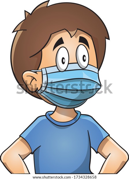 Boy Face Mask Cartoon Stock Vector (Royalty Free) 1734328658 | Shutterstock