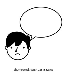 Boy Face Sad Speech Bubble Stock Vector (Royalty Free) 1254582703 ...