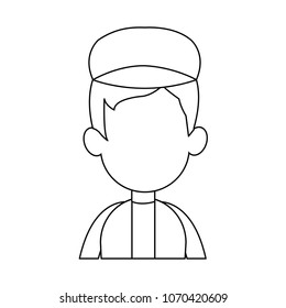 Boy Faceless Profile Cartoon On Black Stock Vector (Royalty Free ...