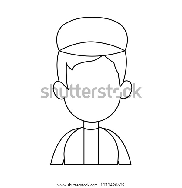 Boy Faceless Profile Cartoon On Black Stock Vector (Royalty Free ...