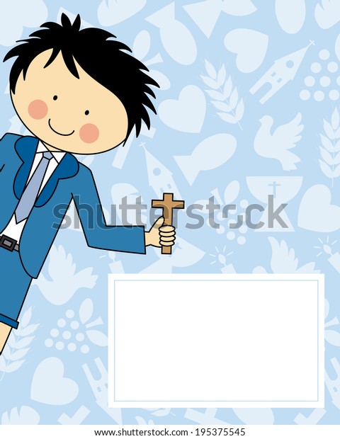 Boy First Communion Stock Vector (Royalty Free) 195375545