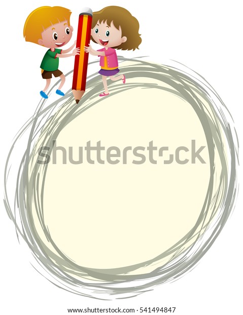Boy Girl Circle Template Stock Vector (Royalty Free) 541494847 ...