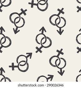 Boy Girl Doodle Seamless Pattern Background Stock Vector (Royalty Free ...