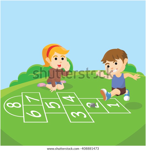 Boy Girl Playing Skip Stock Vector (Royalty Free) 408881473 | Shutterstock