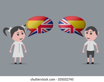 Boy Girl Speaking Two Languages Stock Vector (Royalty Free) 335032745 ...