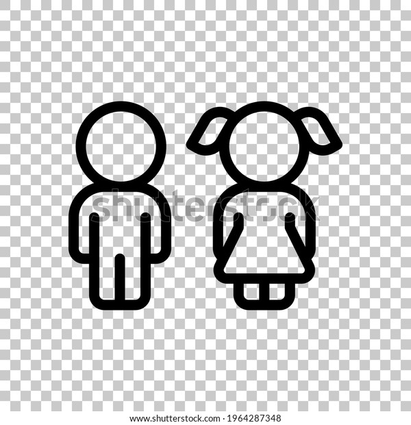 Boy Girl Two Children Simple Icon Stock Vector (Royalty Free ...