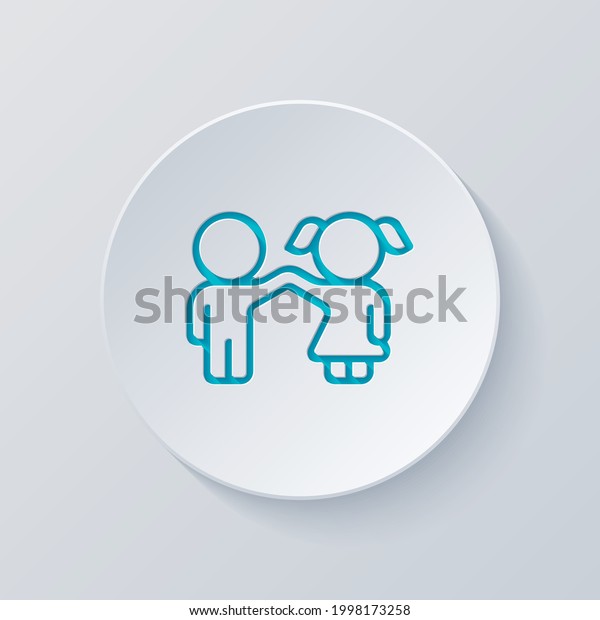 Boy Girl Two Children Simple Icon Stock Vector (Royalty Free ...