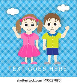 Boy Girls Background Stock Vector (Royalty Free) 495227890 | Shutterstock