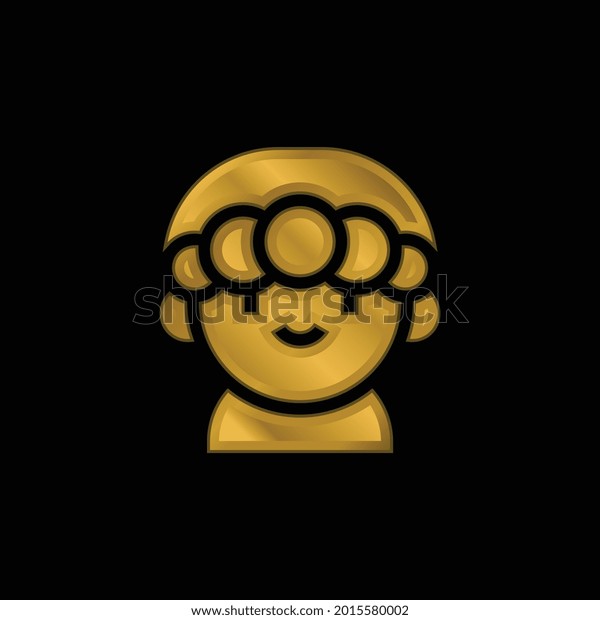 Boy Gold Plated Metalic Icon Logo Stock Vector (Royalty Free ...