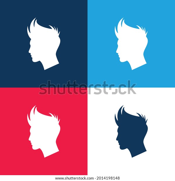 Boy Hair Shape Blue Red Four Stock Vector (Royalty Free) 2014198148 ...