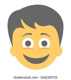 Boy Happy Expressions Through Emoticon Icon Stock Vector (Royalty Free ...