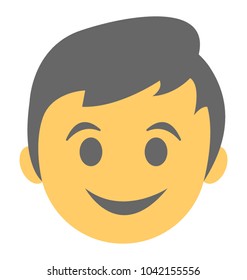Boy Happy Expressions Through Emoticon Icon Stock Vector (Royalty Free ...