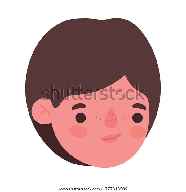 Boy Head Cartoon Design Kid Childhood Stock Vector (Royalty Free ...