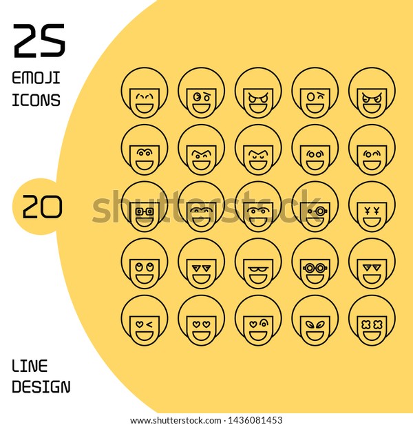 Boy Head Profile Emoticons Set Line Stock Vector (Royalty Free ...