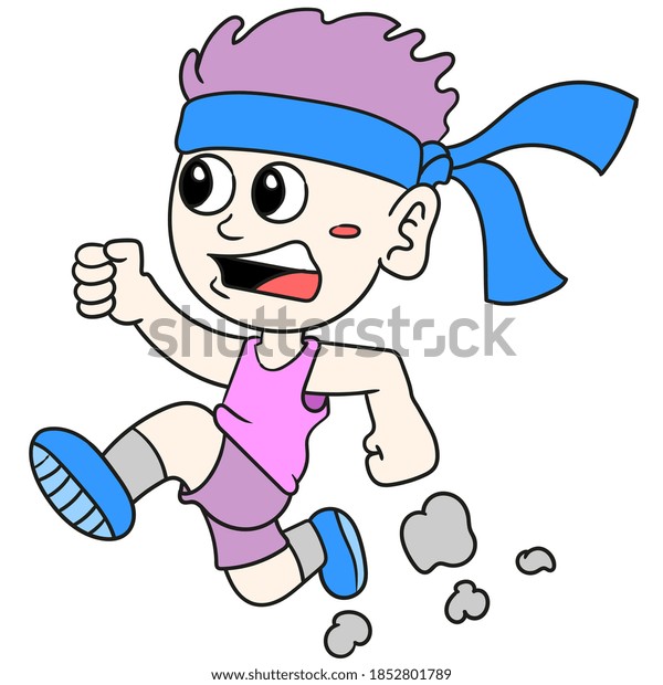 Boy Hurry Run Vector Illustration Cartoon Stock Vector (Royalty Free ...