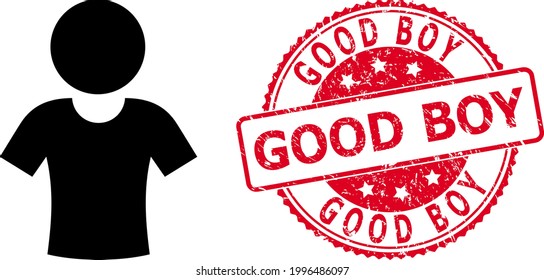 Boy Icon On White Background Isolated Stock Vector (Royalty Free ...