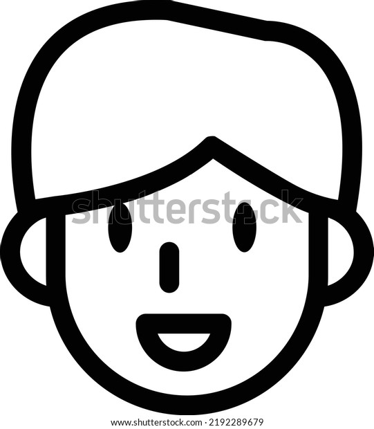 Boy Icon Outline Style Kindergarten Sign Stock Vector (Royalty Free ...