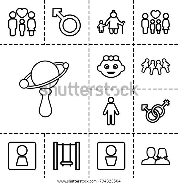 Boy Icons Set 13 Editable Outline: เวกเตอร์สต็อก (ปลอดค่าลิขสิทธิ์ ...