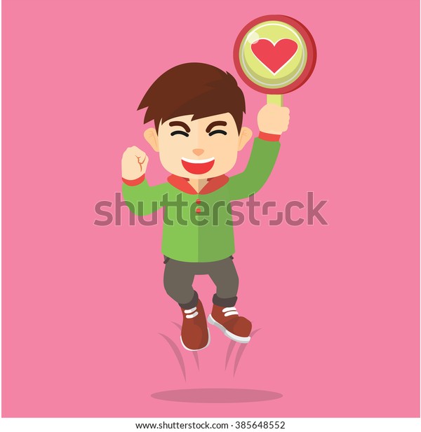 Boy Jump Love Sign Stock Vector (Royalty Free) 385648552 | Shutterstock