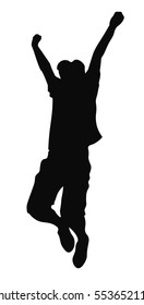 Boy Jumping Black Outlinevector Illustration Illustration Stock Vector ...