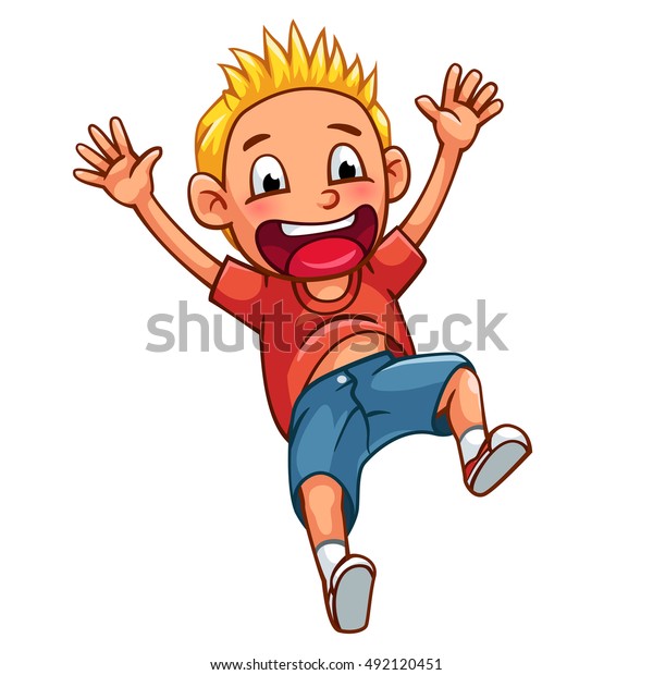 Boy Jumping Cartoon Style Vector Art 스톡 벡터(로열티 프리) 492120451 | Shutterstock