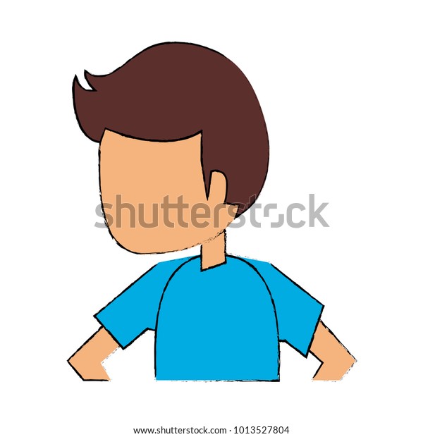 Boy Kid Cartoon Faceless Stock Vector (Royalty Free) 1013527804 ...