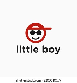 Boy Logo Design Vector Silhouette Illustration Stock Vector (Royalty ...