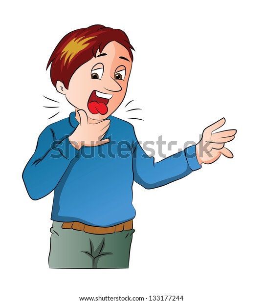 Boy Lost His Voice Vector Illustration Stock Vector (Royalty Free ...