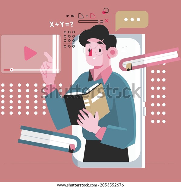 Boy Mathematicians Characters Reading Formulas Stock Vector (Royalty ...