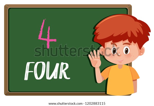 Boy Number Hand Gesture On Board Stock Vector (Royalty Free) 1202883115