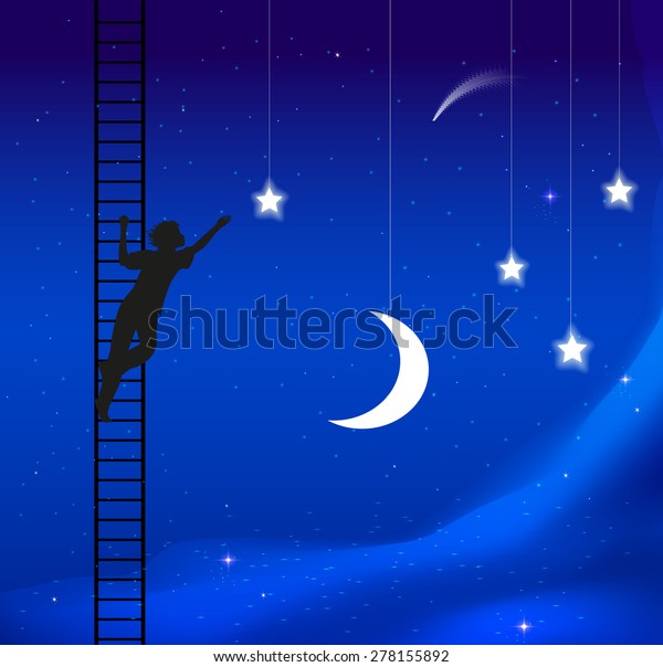 86 Ladder To The Sky Moon Boy Images, Stock Photos & Vectors | Shutterstock